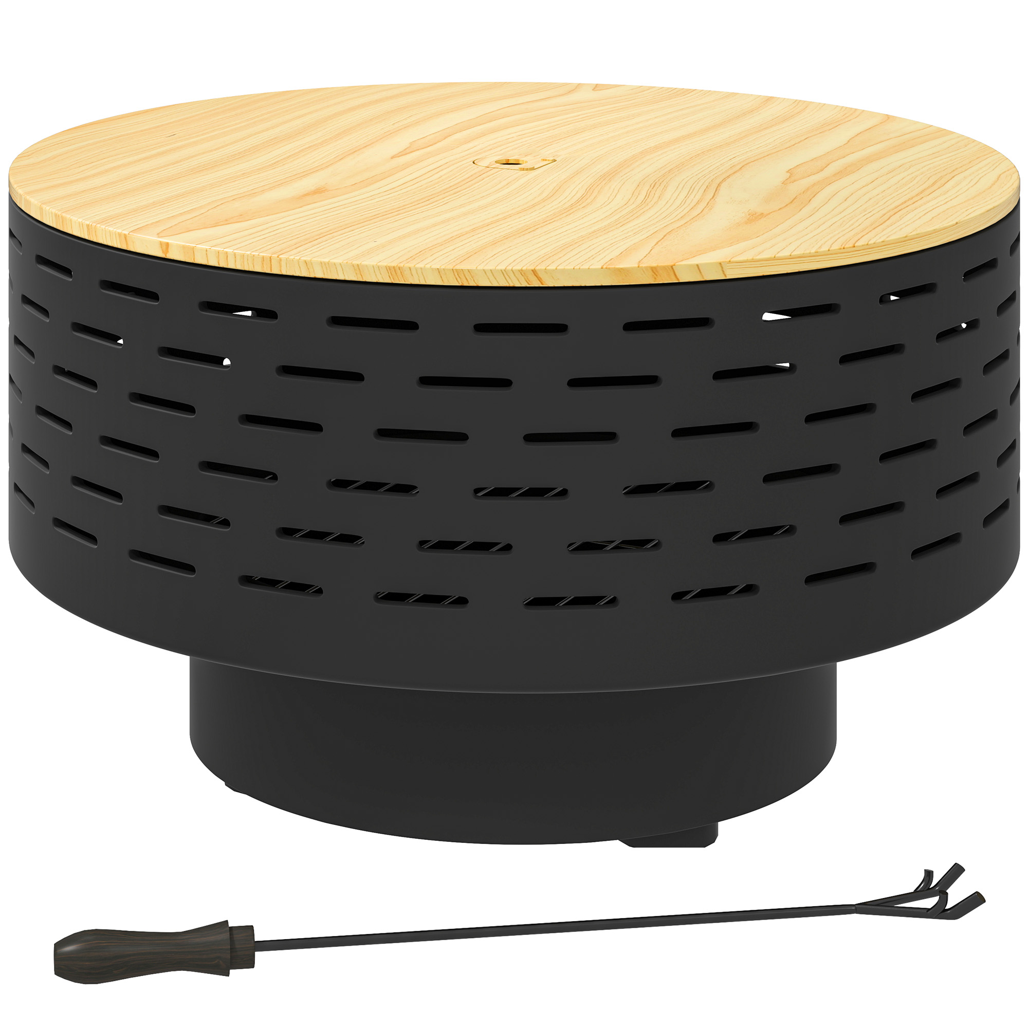 3-i-1 bålfad Ø60 x 39 cm lavet af rustfrit stål bålfad med grillrist ...